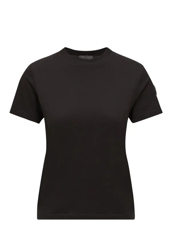 Moncler Pleated Back Cotton T-shirt - Black