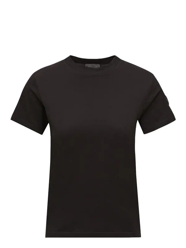 Moncler Pleated Back Cotton T-shirt - Black