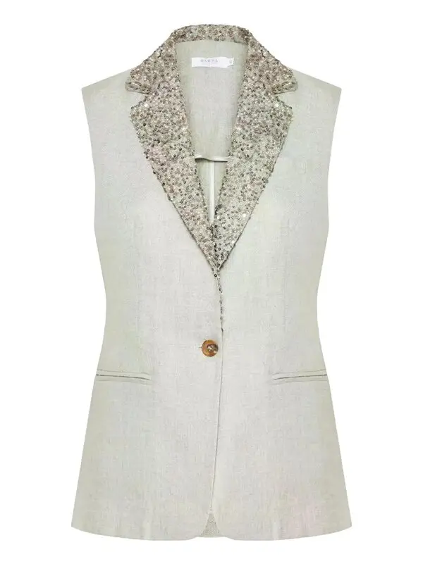 BARBA NAPOLI Waistcoat With Embellished Collar - Grey