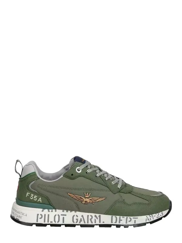 AERONAUTICA MILITARE Embroidered Low Top Sneakers - Green