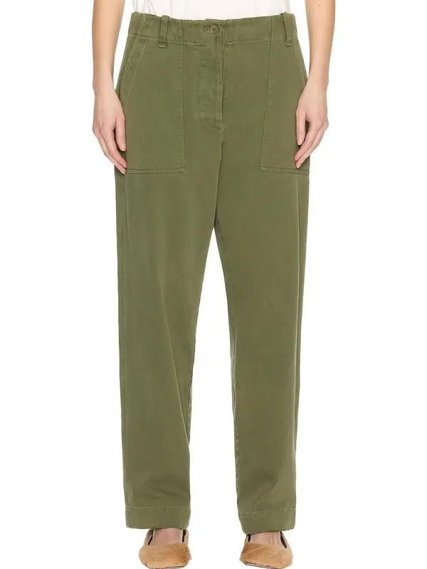 THE ROW Vendula Pant - Khaki Green
