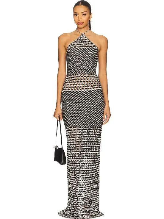 Tularosa Wisteria Maxi Dress - Black & White