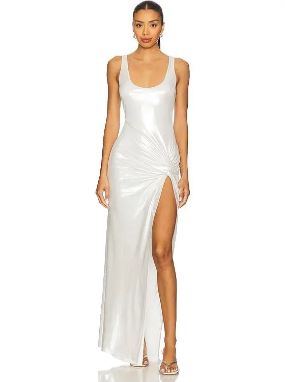 LOVERS AND FRIENDS Tonya Maxi Dress - White Metallic