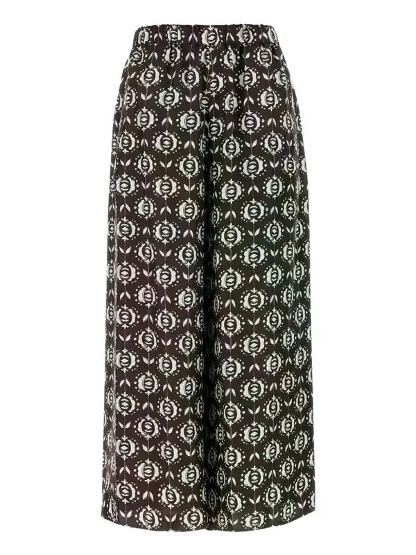 Max Mara Floral-print Pants - Brown
