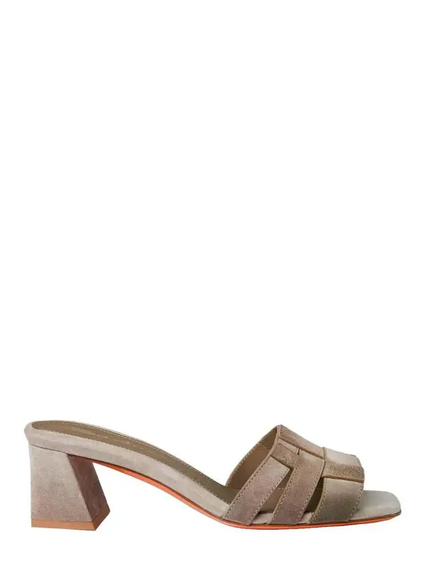 Santoni Block-heel Leather Sandals - Neutrals