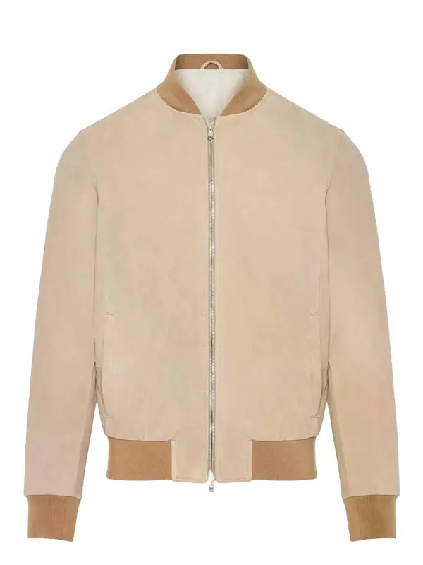 BARBA NAPOLI Suede Bomber Jacket - Neutrals