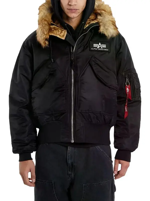 Alpha Industries Faux Fur-trim Bomber Jacket - Black
