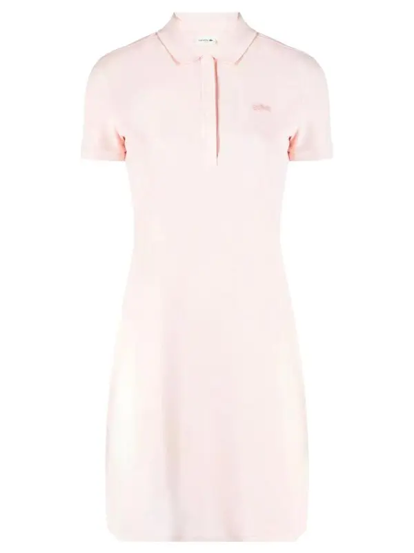 Lacoste Logo-patch Polo Dress - Pink