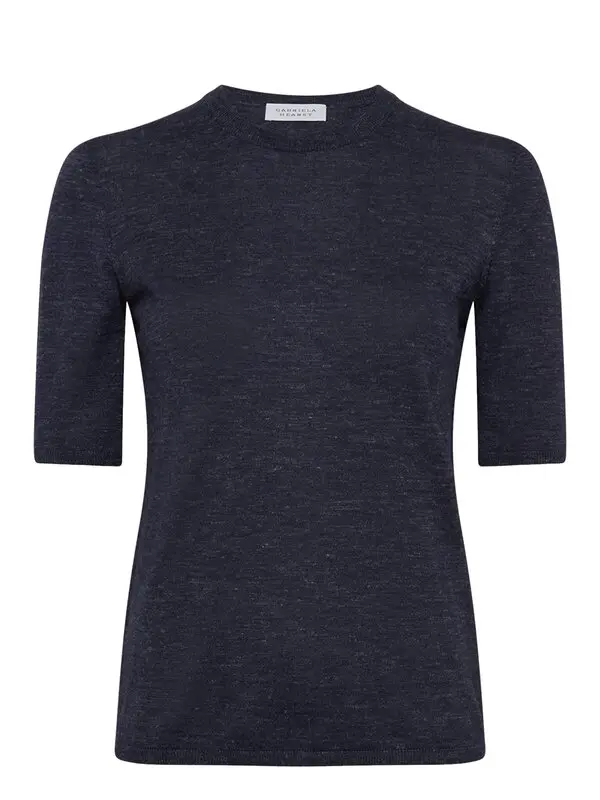 Gabriela Hearst Chryse Cashmere-silk Top - Navy