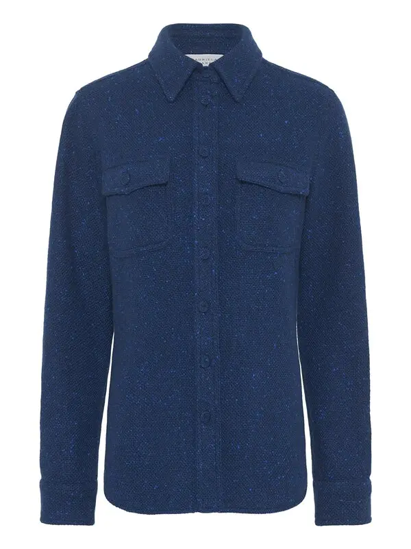 Gabriela Hearst John Austin Cashmere Shirt - Navy