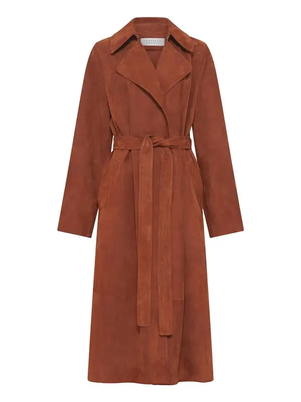 Gabriela Hearst Lyra Oversized Suede Overcoat - Brown