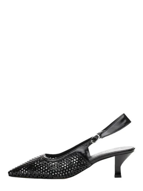 POCHE PARIS Leather Heeled Sandals - Black