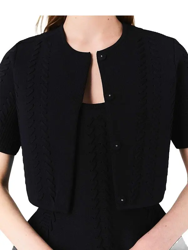 Maje Cropped Cardigan - Navy