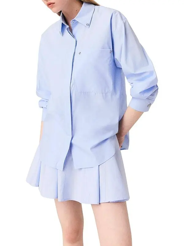 Maje Long Sleeve Blouse - Light Blue