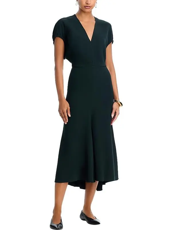 Victoria Beckham Blouson Midi Dress - Dark Pine