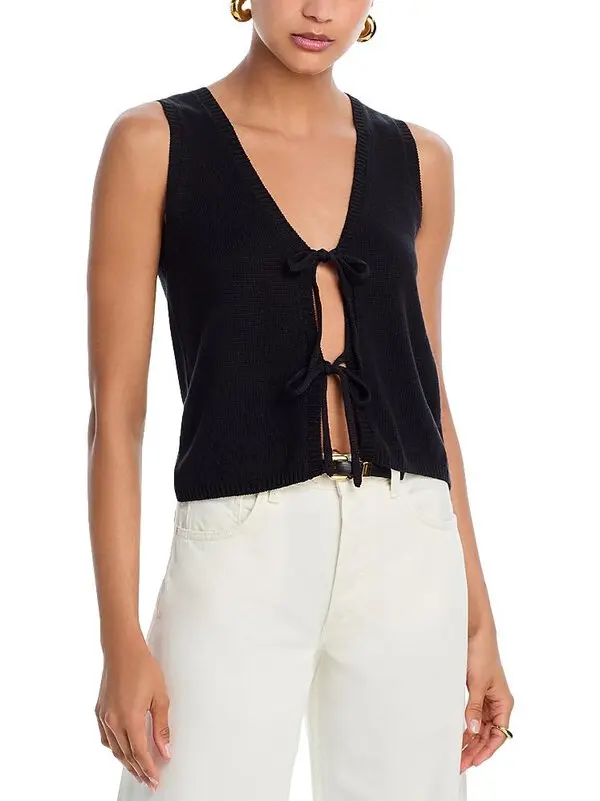 Bella Dahl Sleeveless Tie Front Top - Black