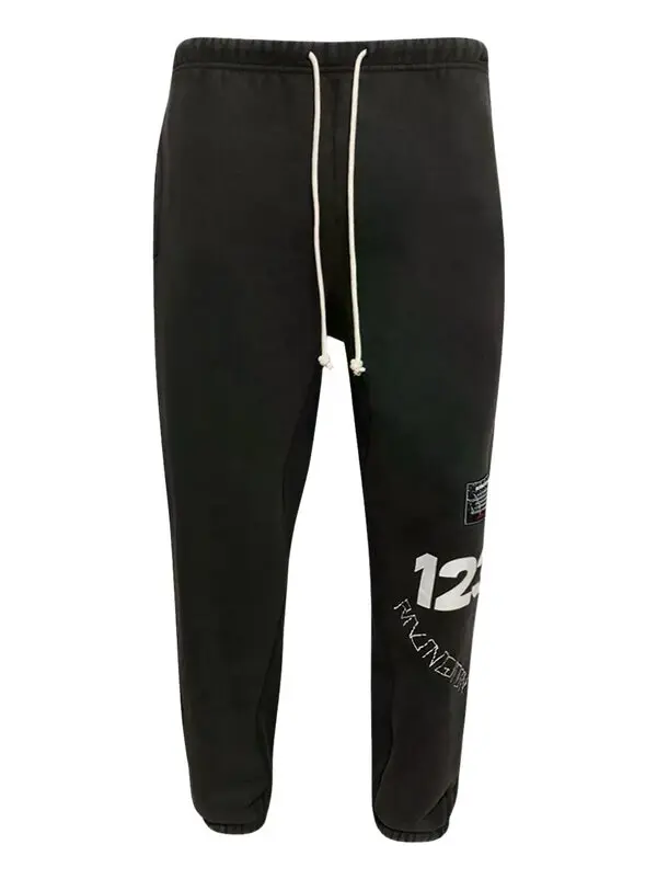 RRR123 Graphic-print Track Pants - Black