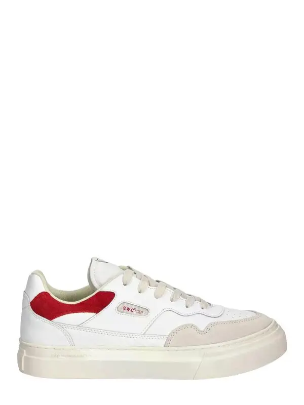 S.W.C STEPNEY WORKERS CLUB Color-block Low-top Sneakers - White