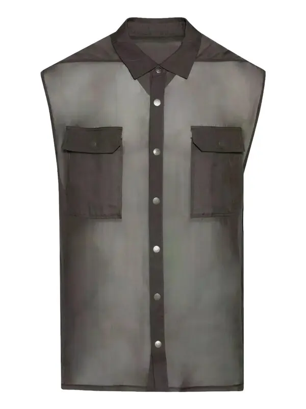 Rick Owens Sheer Sleeveless Shirt - Grey