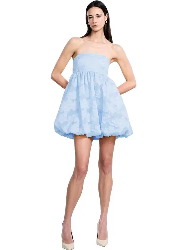 Bcbgmaxazria Organza Jacquard Bubble Mini Dress - Skyway