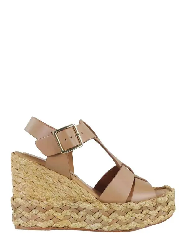 PALOMA BARCELO 110mm Olivia Wedge Sandals - Brown