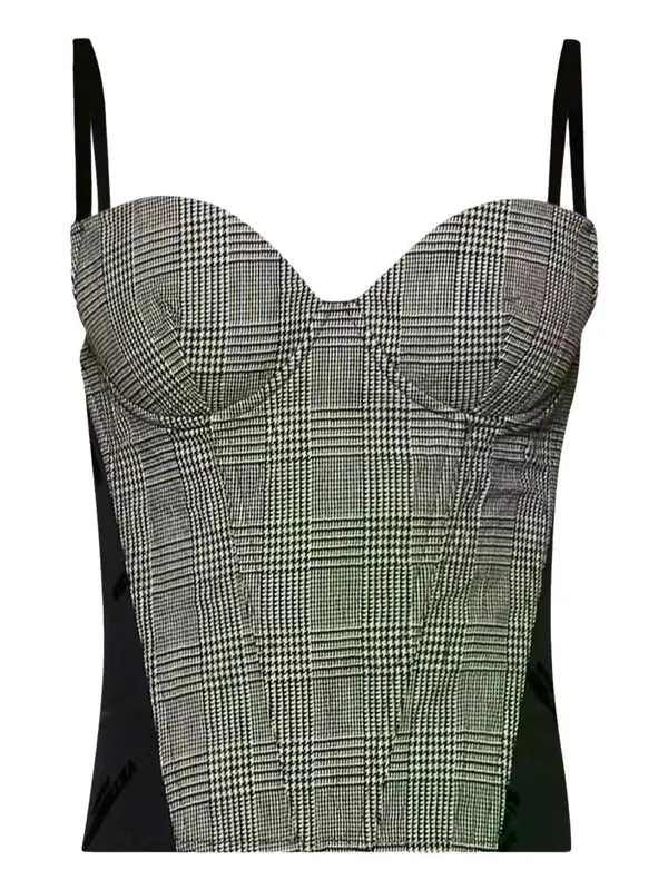 Vetements Checked Corset Top - Grey