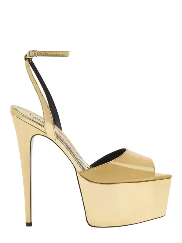 Alexandre Vauthier 116mm Metallic Finish Sandals - Gold