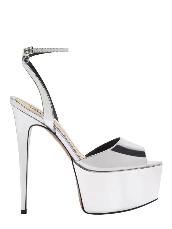 Alexandre Vauthier 150mm Metallic-finish Platform Sandals - Silver