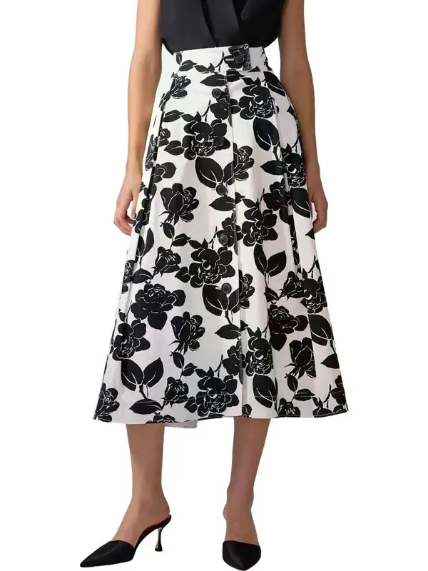 Carolina Herrera Floral-print Midi Skirt - Black