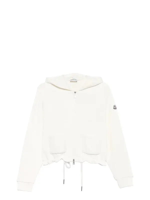 Moncler Knitted-pocket Hoodie - White
