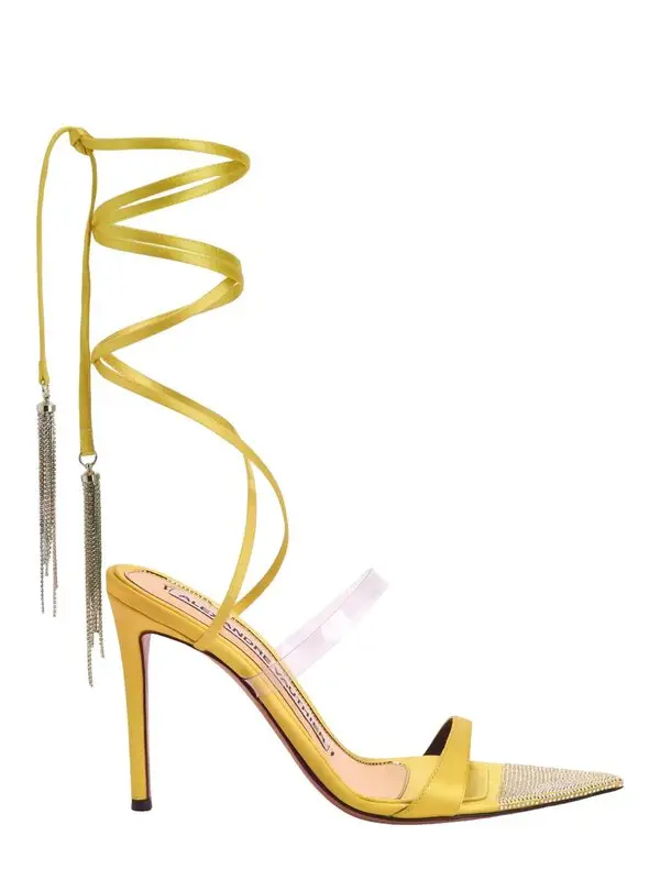 Alexandre Vauthier Ankle-strap Leather Sandals - Yellow