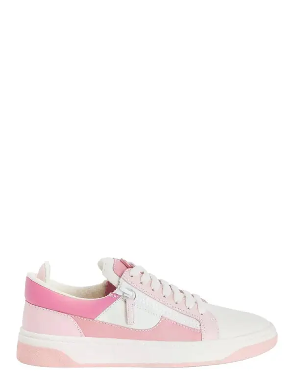 GIUSEPPE ZANOTTI 94 Panelled Low-top Leather Sneakers - Pink