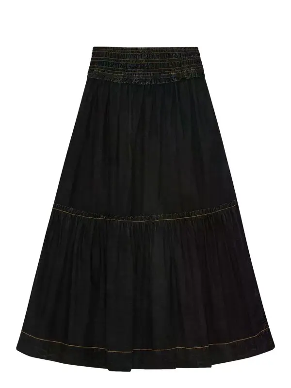 GANNI Panelled A-line Skirt - Black