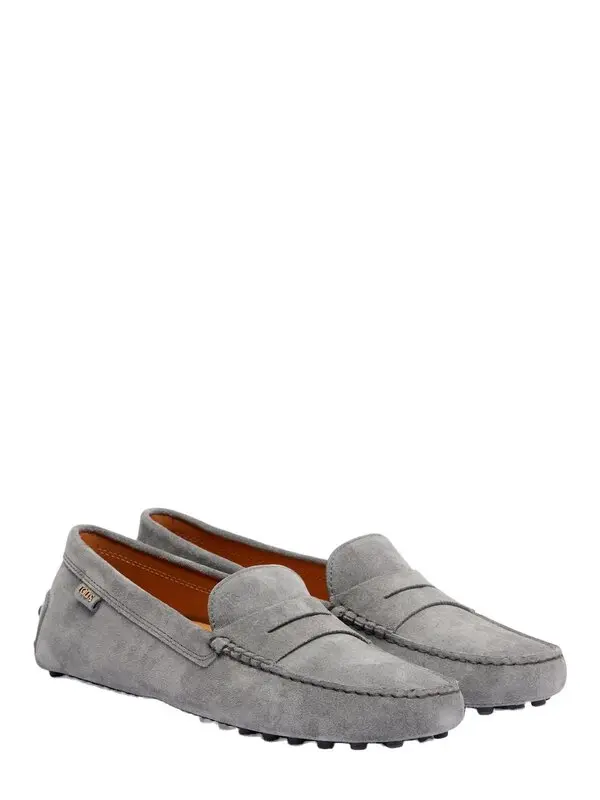 TOD'S Gommino Suede Driving Shoes - Grey