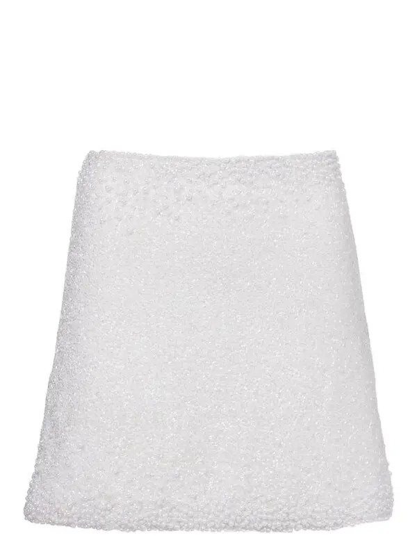 CLIO PEPPIATT Venus Embellished Miniskirt - White
