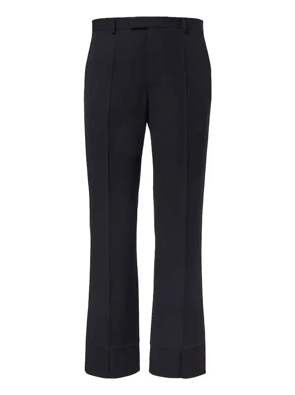 Valentino Garavani Virgin Wool Straight Leg Trousers - Blue