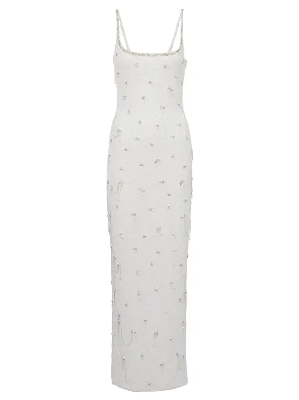CLIO PEPPIATT Droplet Embellished Gown - White