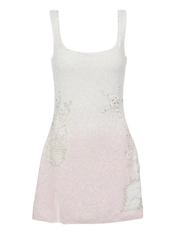 CLIO PEPPIATT Seashell Embellished Minidress - White