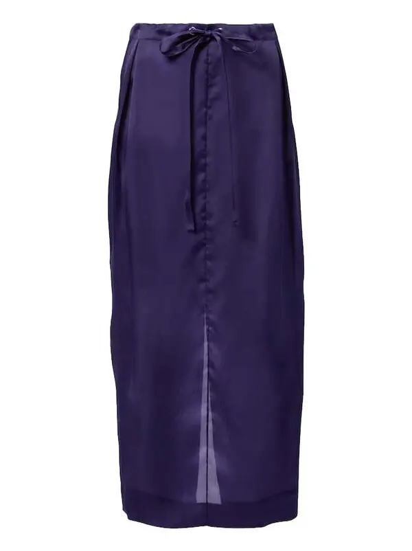 Khaite Chenton Silk Organza Maxi Skirt - Blue