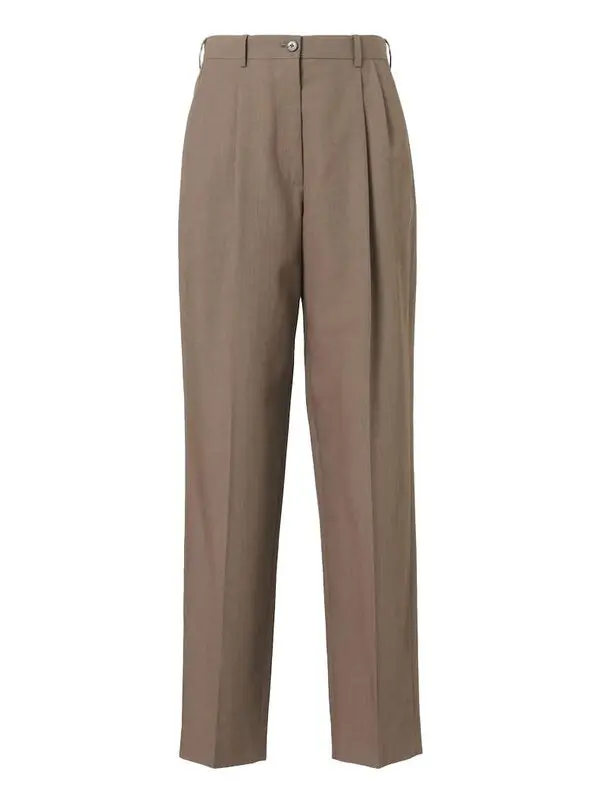 THE ROW Bryce Wool And Silk Straight Trousers - Brown
