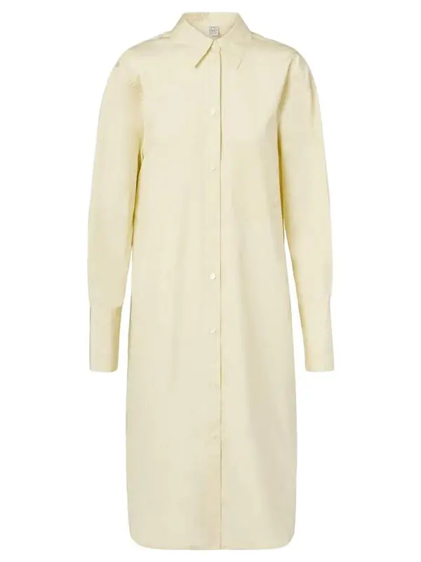 TOTEME Cotton Poplin Shirt Dress - Yellow