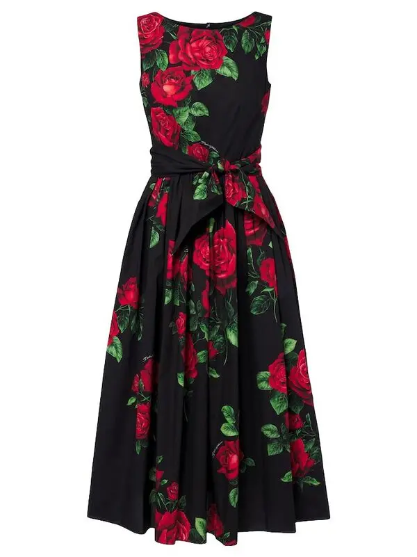 Dolce & Gabbana Floral Cotton Midi Dress - Multicoloured