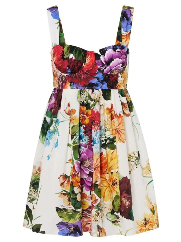 Dolce & Gabbana Floral Cotton Minidress - Multicoloured