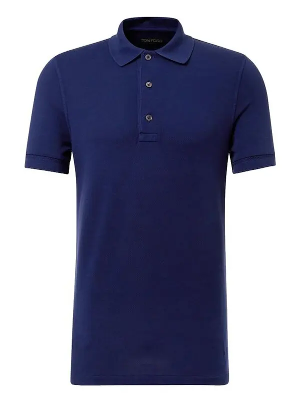 TOM FORD Piqué Polo Shirt - Blue