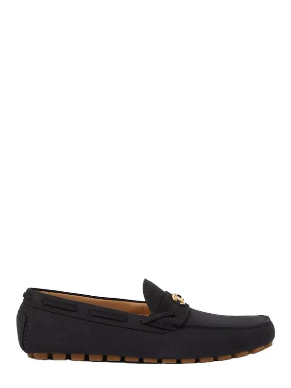 Valentino Garavani Vlogo Suede Driving Shoes - Black