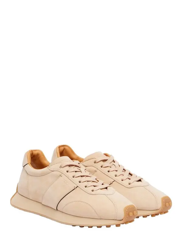 TOD'S Suede Lace-up Sneakers - Beige