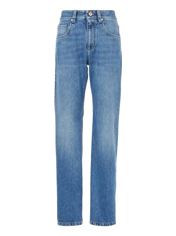 Brunello Cucinelli High-rise Straight Jeans - Blue
