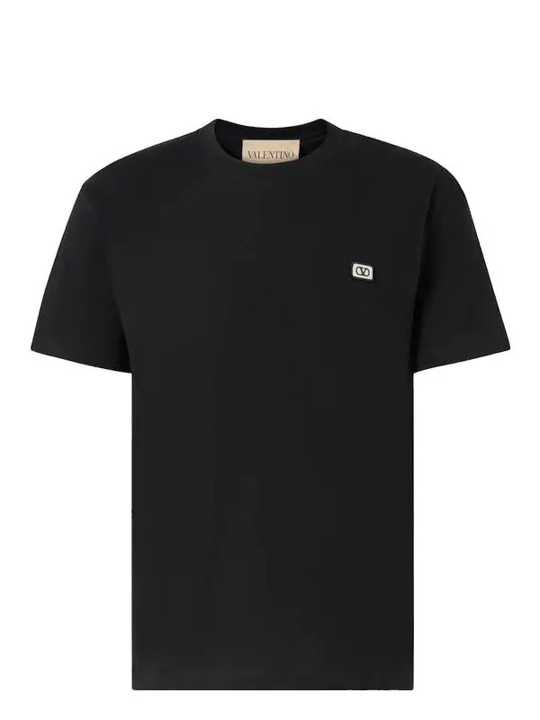 Valentino Garavani Vlogo Cotton Jersey T-shirt - Black