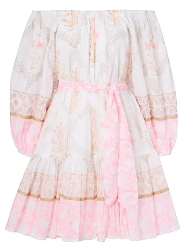 JULIET DUNN Printed Off-shoulder Mini Dress - Multicoloured