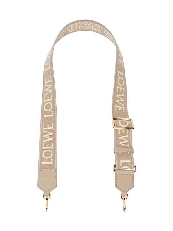 Loewe Anagram Leather-trimmed Strap - Beige